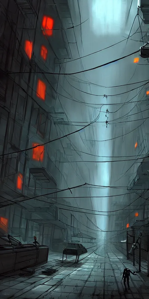 portal half life 2 concept art dark depressing city | Stable Diffusion ...