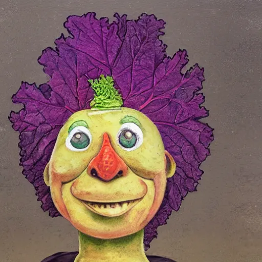 portrait of a cabbage person on a bicycle | Stable Diffusion | OpenArt