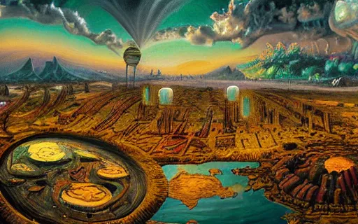 solarpunk hellscape, oil painting on canvas, 8k, | Stable Diffusion ...