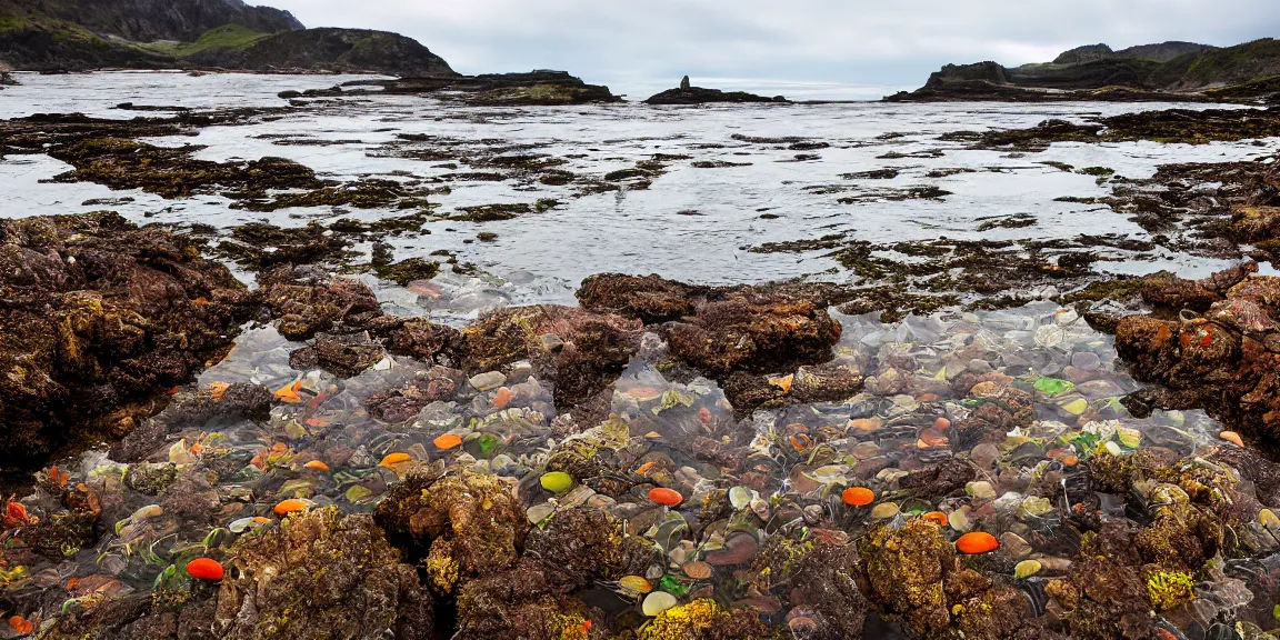 Brackish tidepools in rural Alaska, various sea | Stable Diffusion ...