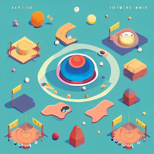 cute isometric planets | Stable Diffusion