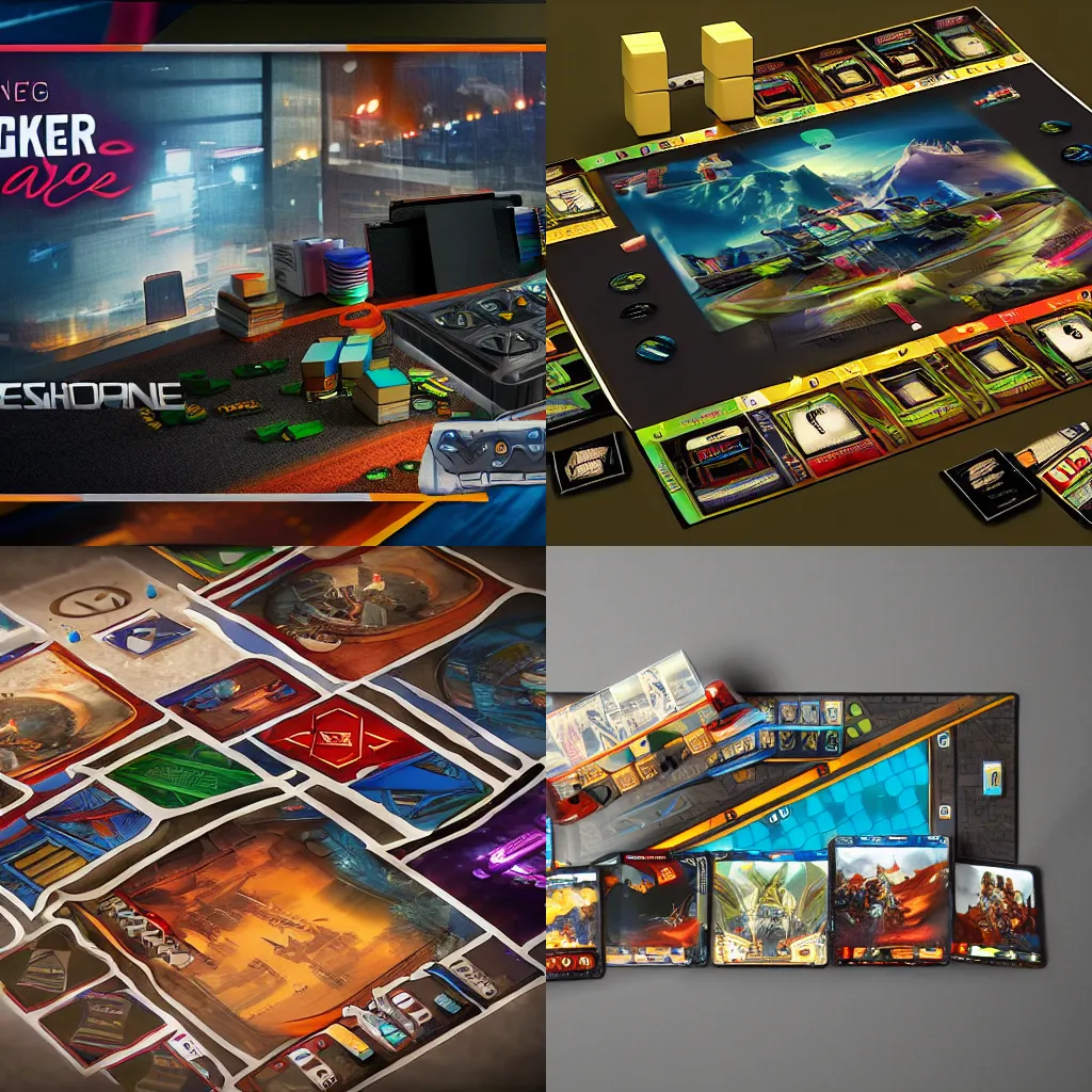 banner geek with computer, board game, video game | Stable Diffusion ...