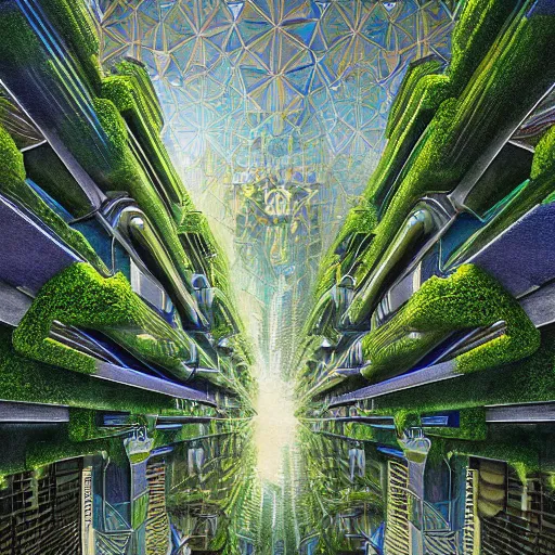 overgrown geometric mirror covered mossy alien | Stable Diffusion | OpenArt