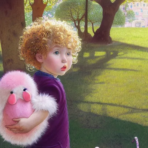 a beautiful little blonde toddler girl with short | Stable Diffusion ...