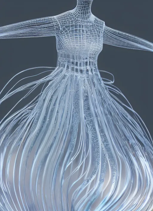 Very Shiny and Detailed Jelly Fish Dress, 3D Fashion, | Stable Diffusion | OpenArt
