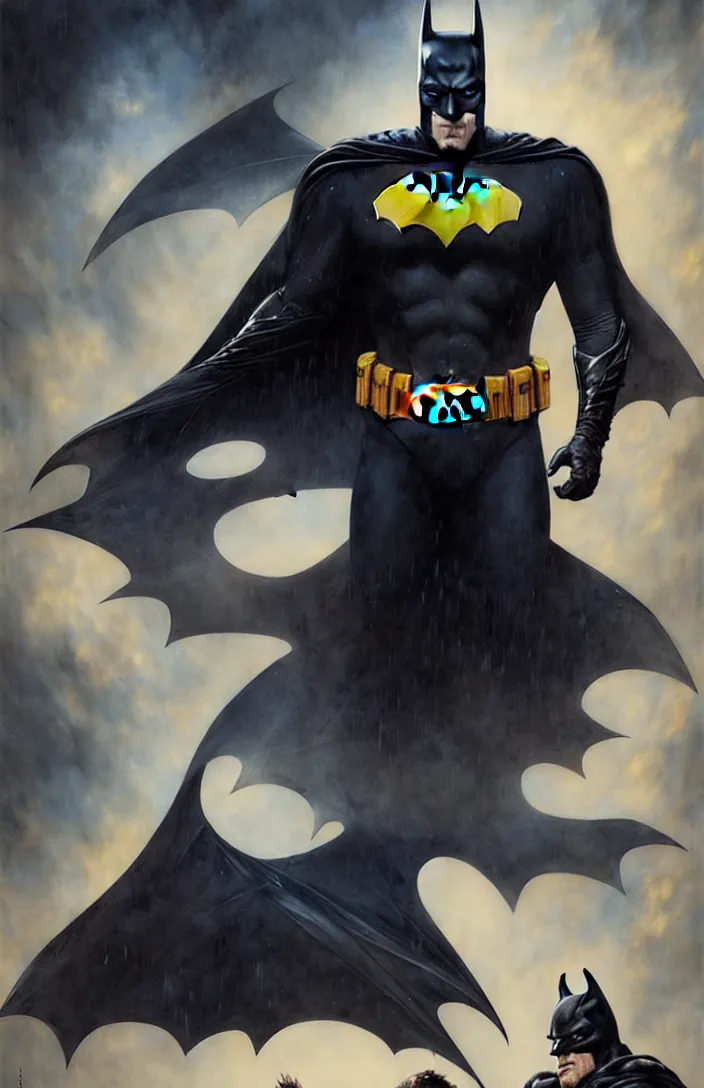 a portrait of batman standing with the batmobile by | Stable Diffusion ...