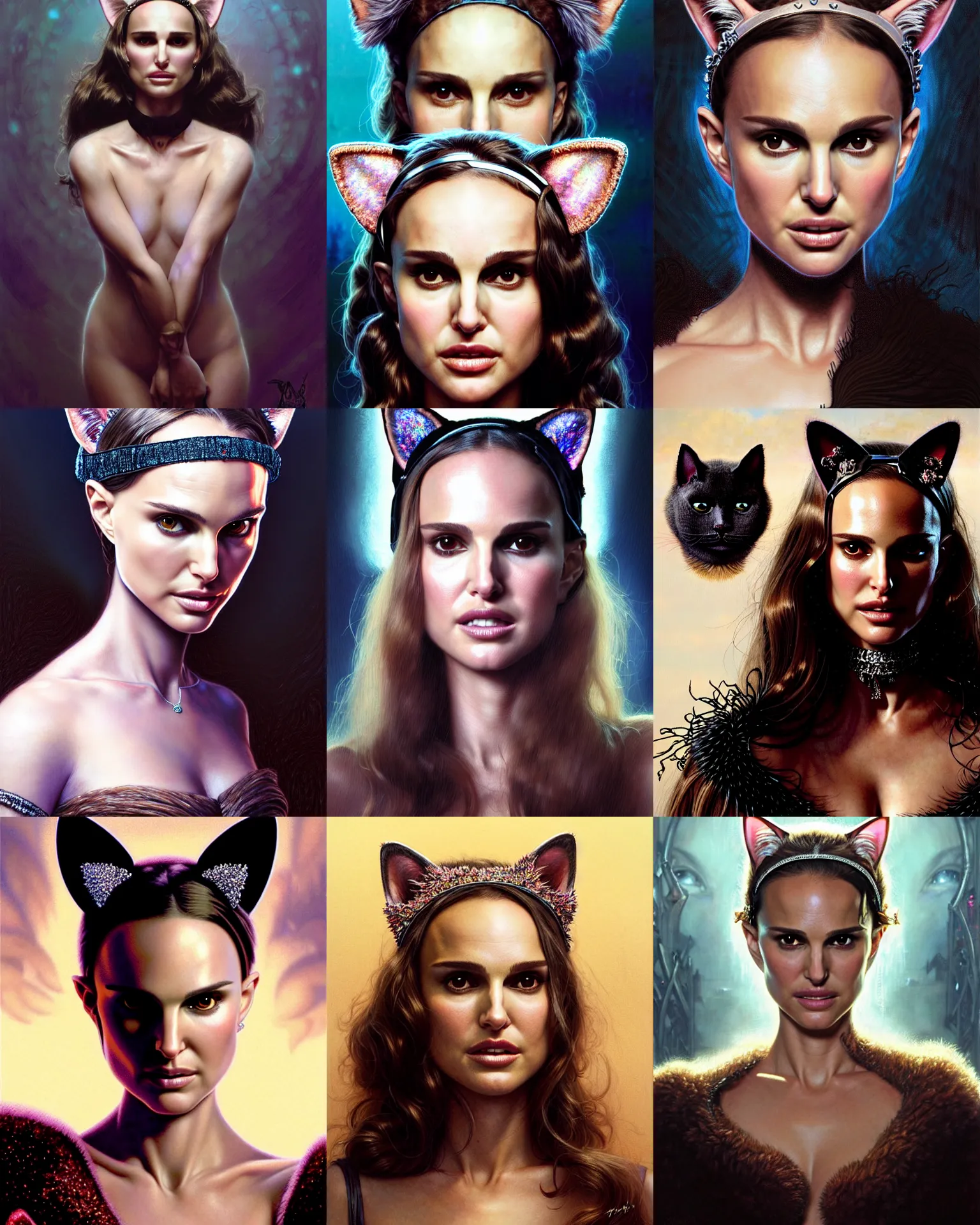 a portrait of natalie portman wearing cat ears | Stable Diffusion | OpenArt