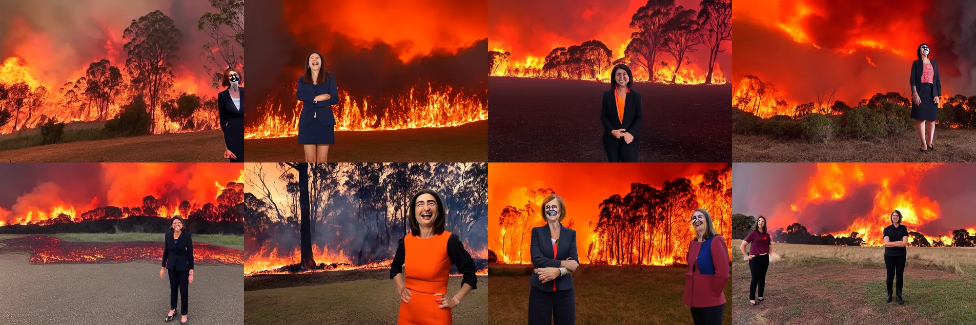 Gladys Berejiklian laughing, standing in front of a | Stable Diffusion ...