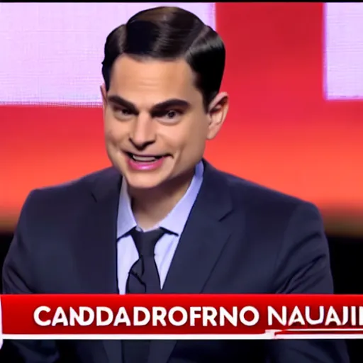 Ben Shapiro debating Cardi B live news broadcast on | Stable Diffusion ...