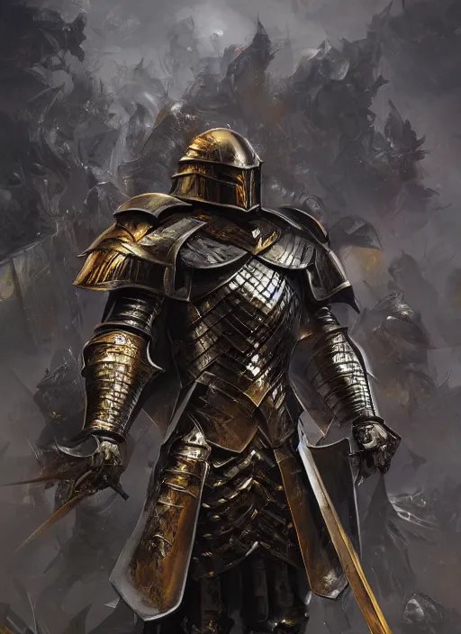The menacing black armored praetorian knights, jagged | Stable ...