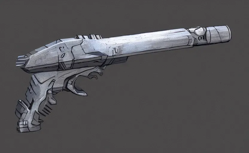 Blueprints for a sci-fi western hand cannon, concept | Stable Diffusion