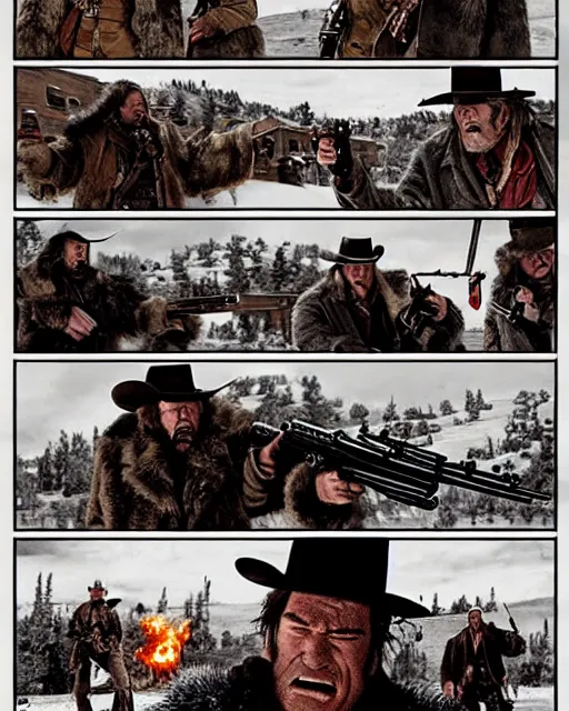 epic action gunfight scene from The Hateful Eight by | Stable Diffusion ...