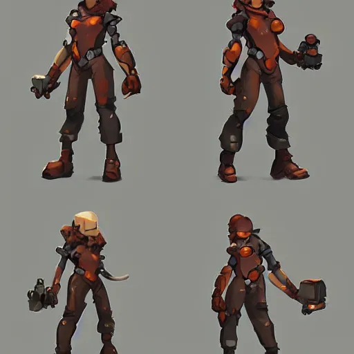 a magic rusty mechanic. overwatch character, simple | Stable Diffusion