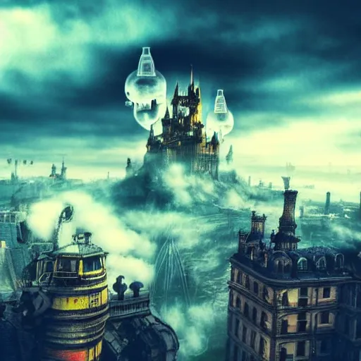 big flying steam many castles fight in an epic battle | Stable ...