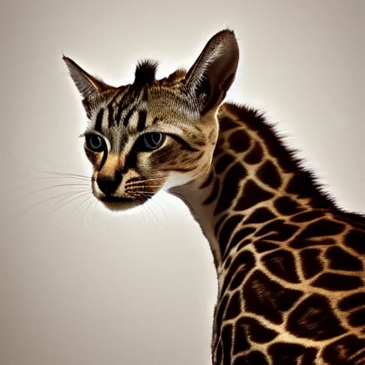 a feline girafe - cat - hybrid, animal photography | Stable Diffusion