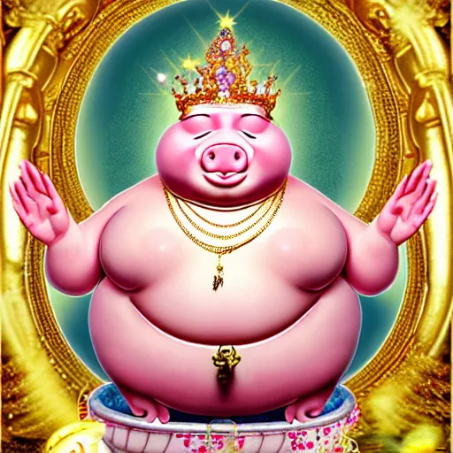 Piggy deity, fat figure, Cute, adorable, elegant, | Stable Diffusion ...