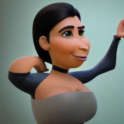 kim kardashian as seen in pixar animated movie 4k | Stable Diffusion