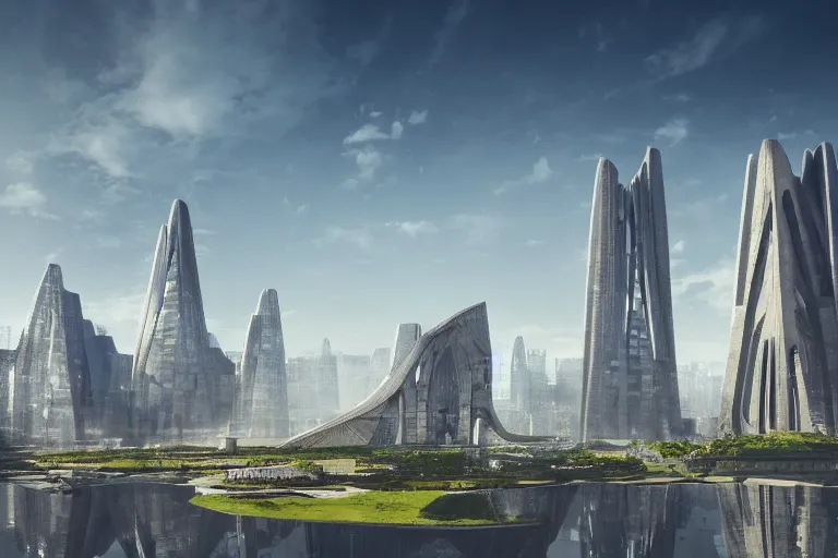 a cinematic shot of futuristic medieval city with a | Stable Diffusion ...