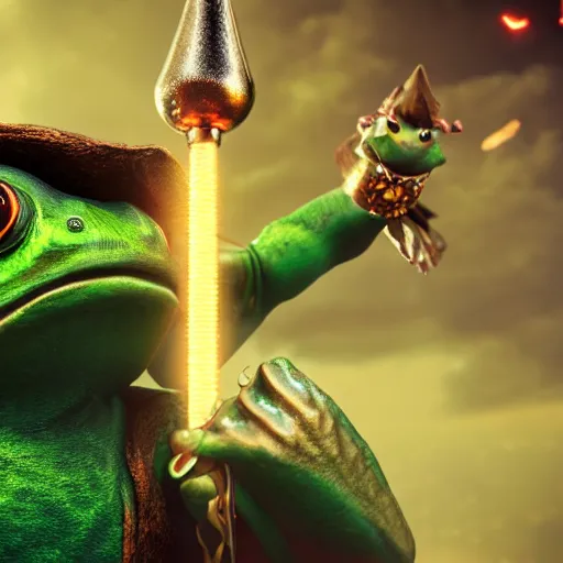 an anthropomorphic frog shopkeeper from final fantasy, | Stable ...