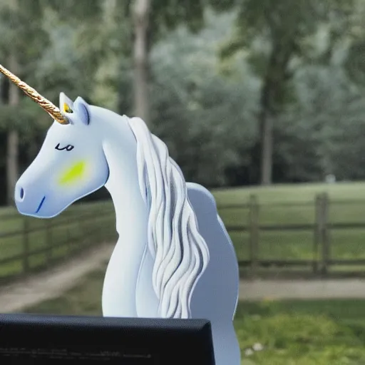 a unicorn using a pc | Stable Diffusion | OpenArt