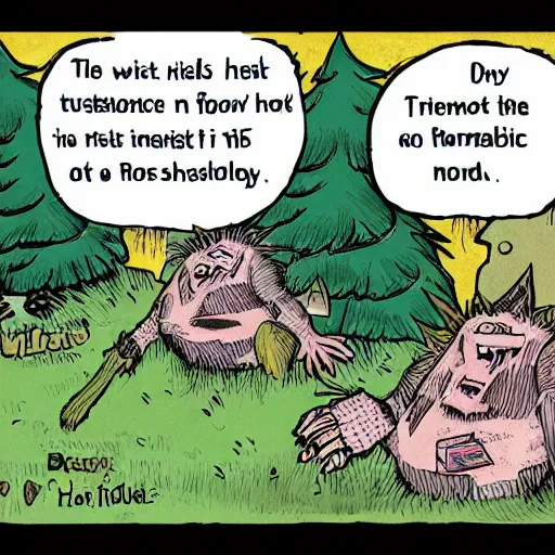 a forest being devoured by a troll, political cartoon | Stable ...