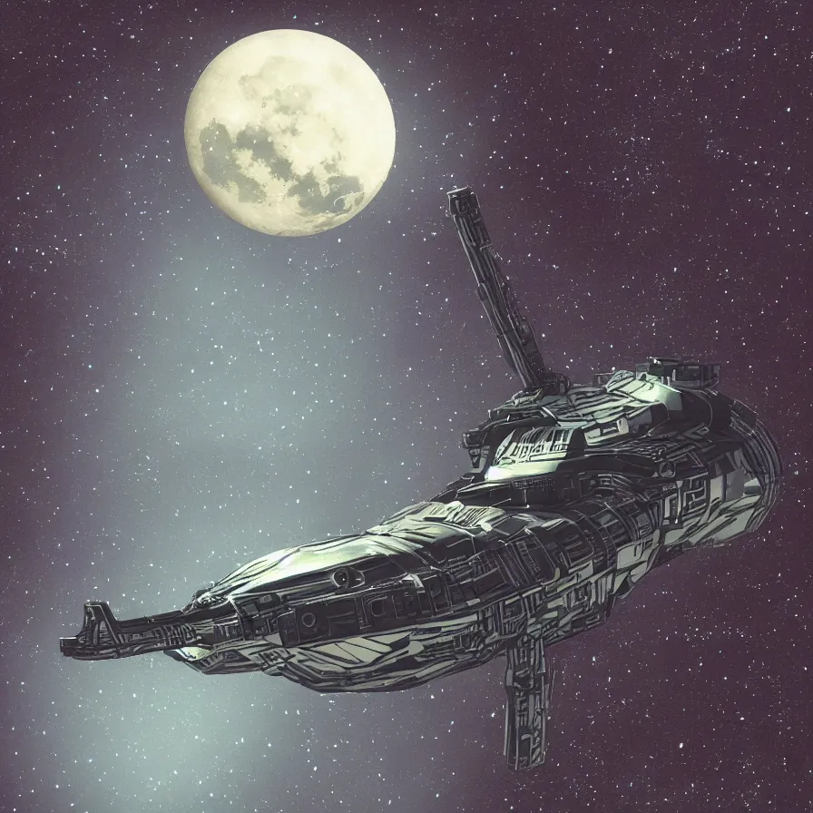 alien sci - fi spaceship moon | Stable Diffusion | OpenArt