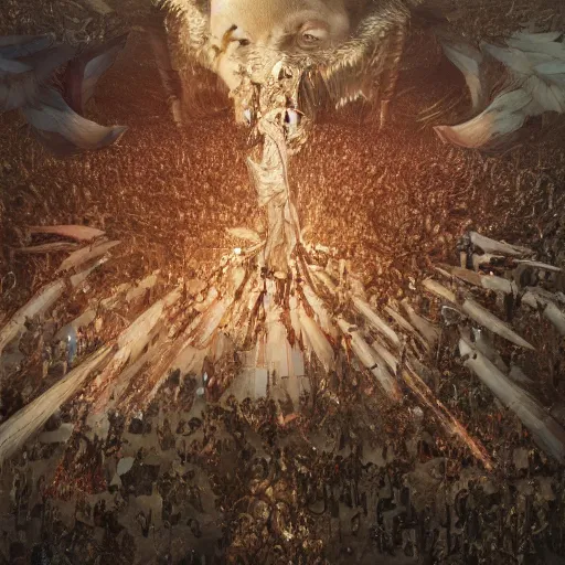 the battle between angels and humans during the | Stable Diffusion ...