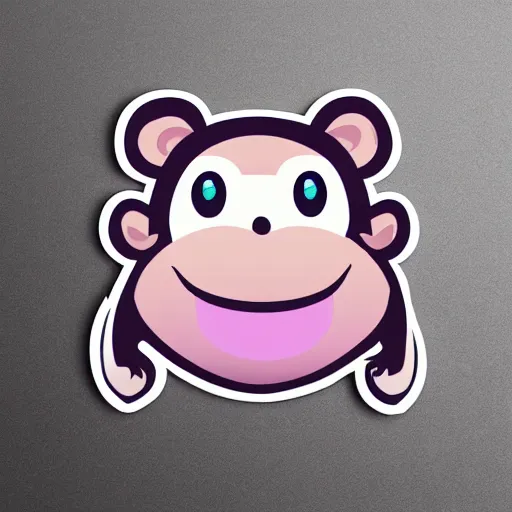 happy monkey sticker | Stable Diffusion