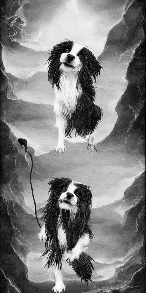 The Fool tarot illustration, matte painting, black and | Stable ...