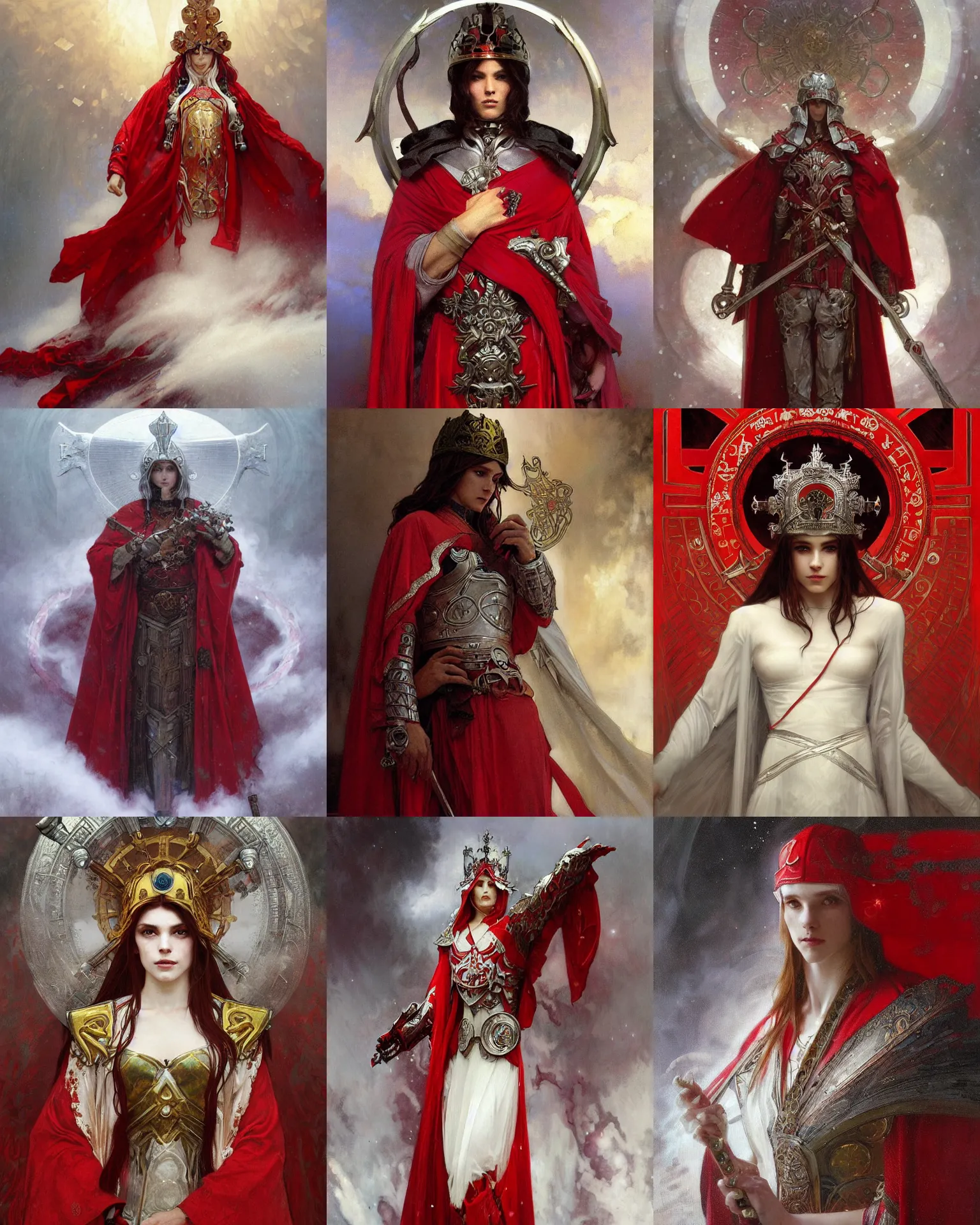 portrait of a divine knight dressed in red robes and | Stable Diffusion ...