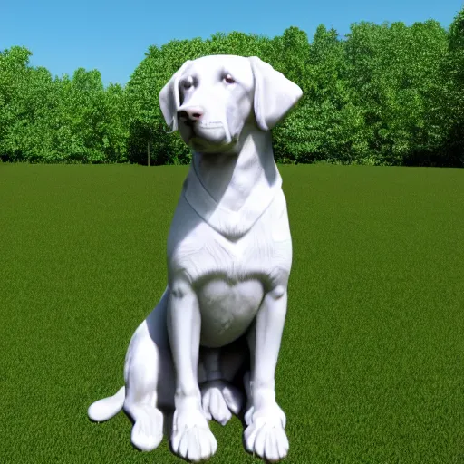 render of marble statue of thin labrador retriever, | Stable Diffusion ...