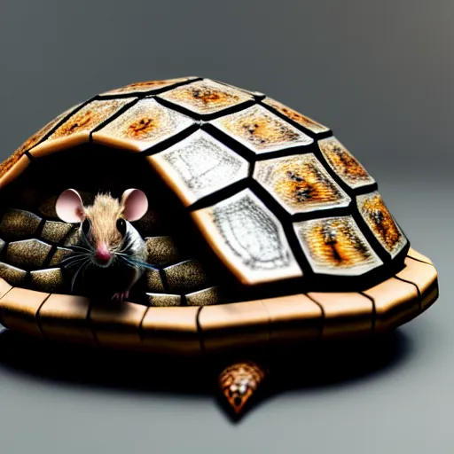 mouse in an empty tortoise shell, horror ultra | Stable Diffusion