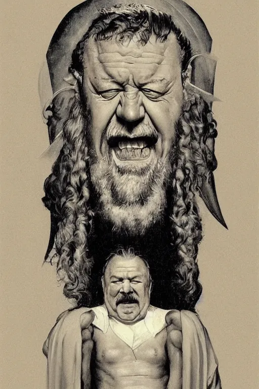 portrait of toadlike ray winstone as a high priest by | Stable ...