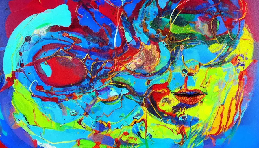 solder, painting on canvas, watedrops, water droplets, | Stable Diffusion