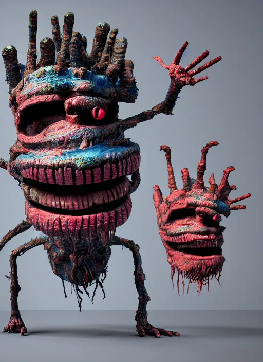 multiple 3D crazy monsters in the style of Jean-Michel | Stable ...