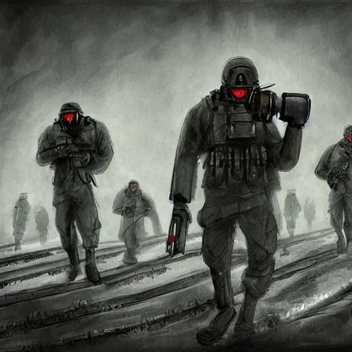 jin - roh : the wolf brigade soldiers in tunnel, | Stable Diffusion ...