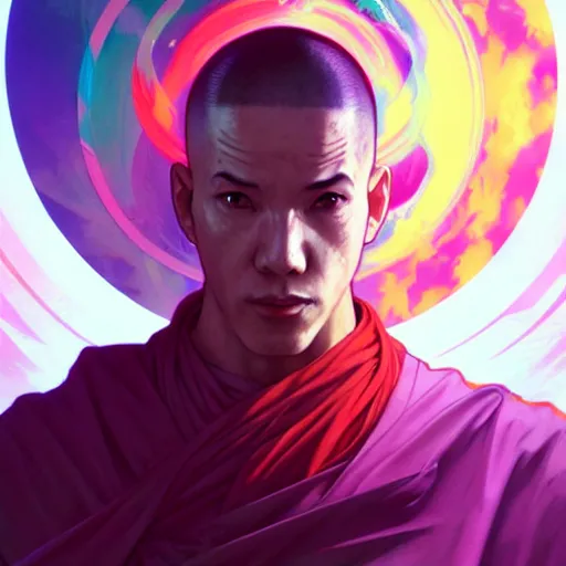 a floating monk, channeling swirling energy, wearing | Stable Diffusion ...