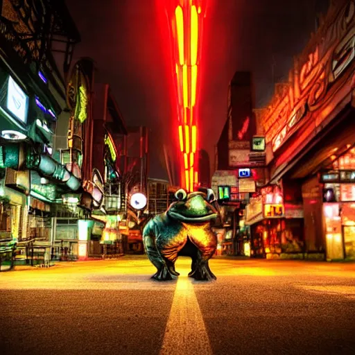 Steam-punk Toad walking down the street of a | Stable Diffusion | OpenArt