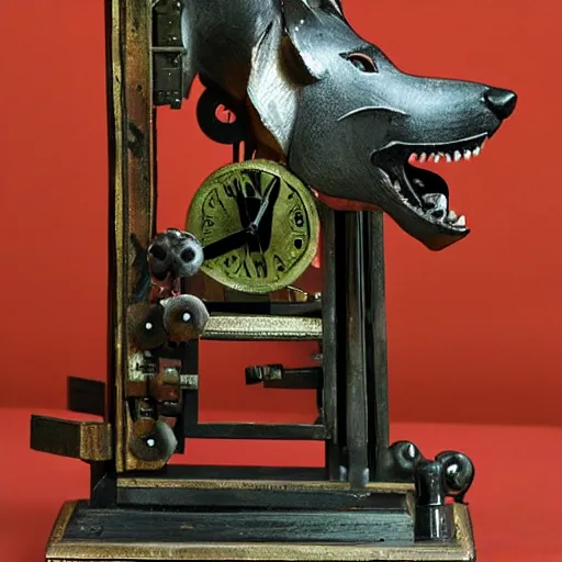 19th century mechanical automata clock depicting a | Stable Diffusion ...