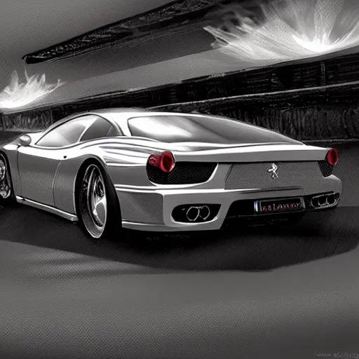 chiaroscuro ferrari, digital art, 3 d illustration | Stable Diffusion