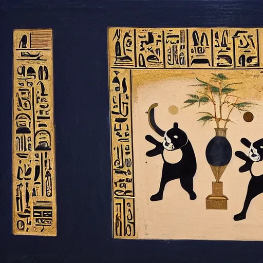 A photo of an Athenian vase with a painting of pandas | Stable ...