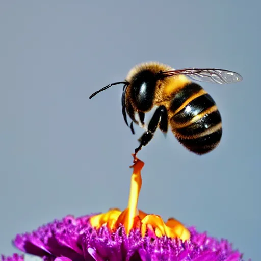 a bee landing on a burning flower, the forest is on | Stable Diffusion ...