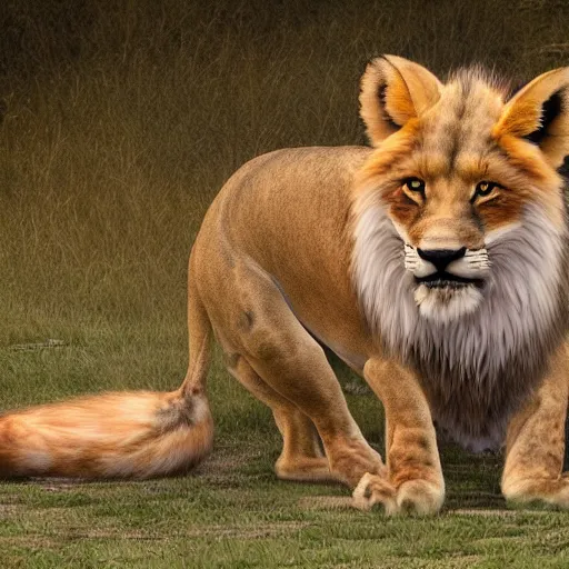 A realistic photo of a mixture of Lion and Fox, | Stable Diffusion ...