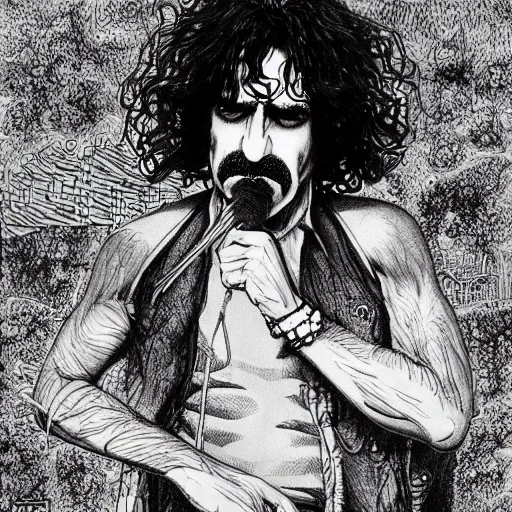 Frank Zappa Gantz manga panel award winning black and | Stable ...