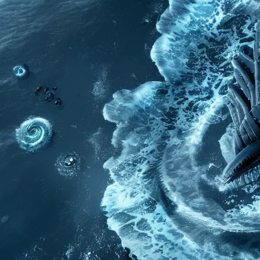 top down view of an alien ocean with leviathan | Stable Diffusion | OpenArt