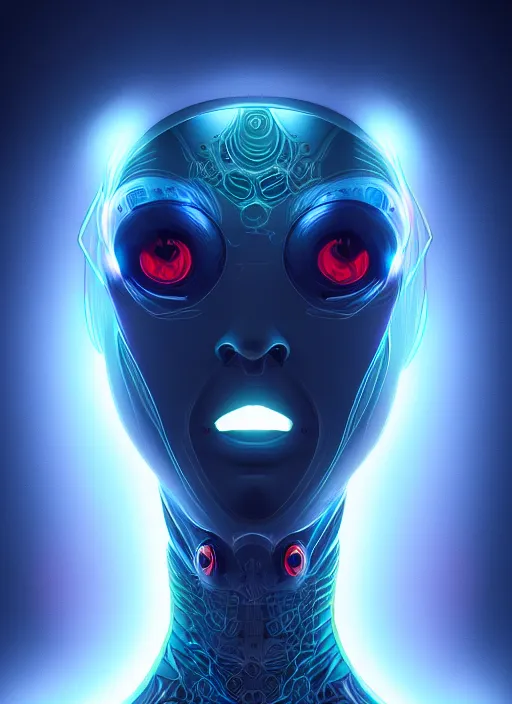 symmetry!! portrait of three legged alien hybrid, tech | Stable ...