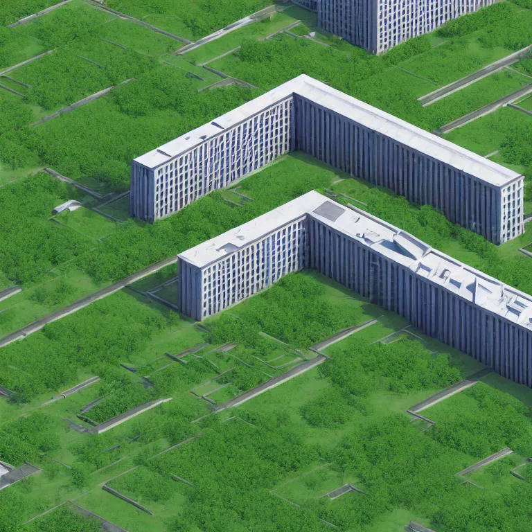 Two infinitely long soviet panel five-story buildings. | Stable ...