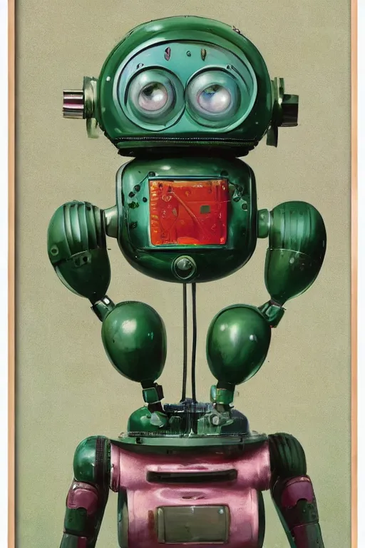 extreme wide shot of a 1950s retro Cactus robot, with | Stable ...