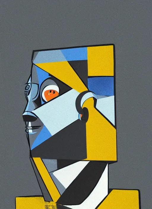 A sad cubist young man in the Halls of Space; concept | Stable ...