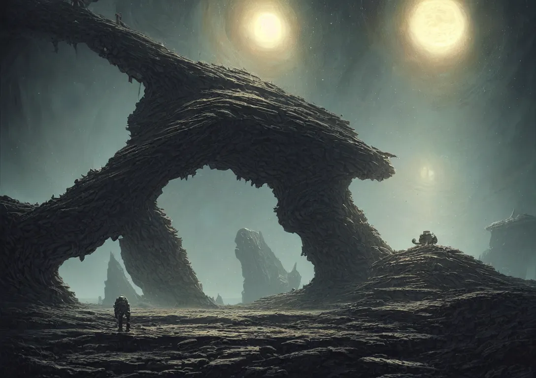 no man's sky astronaut exploring a strange surface of | Stable ...